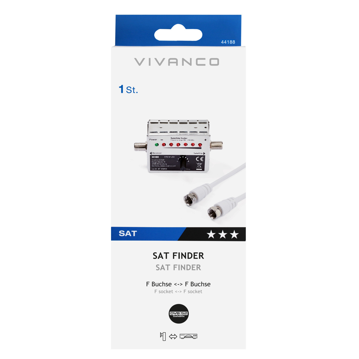 VIVANCO SAT-Finder LED Anzeige und Ton - electronic4you Slovenija