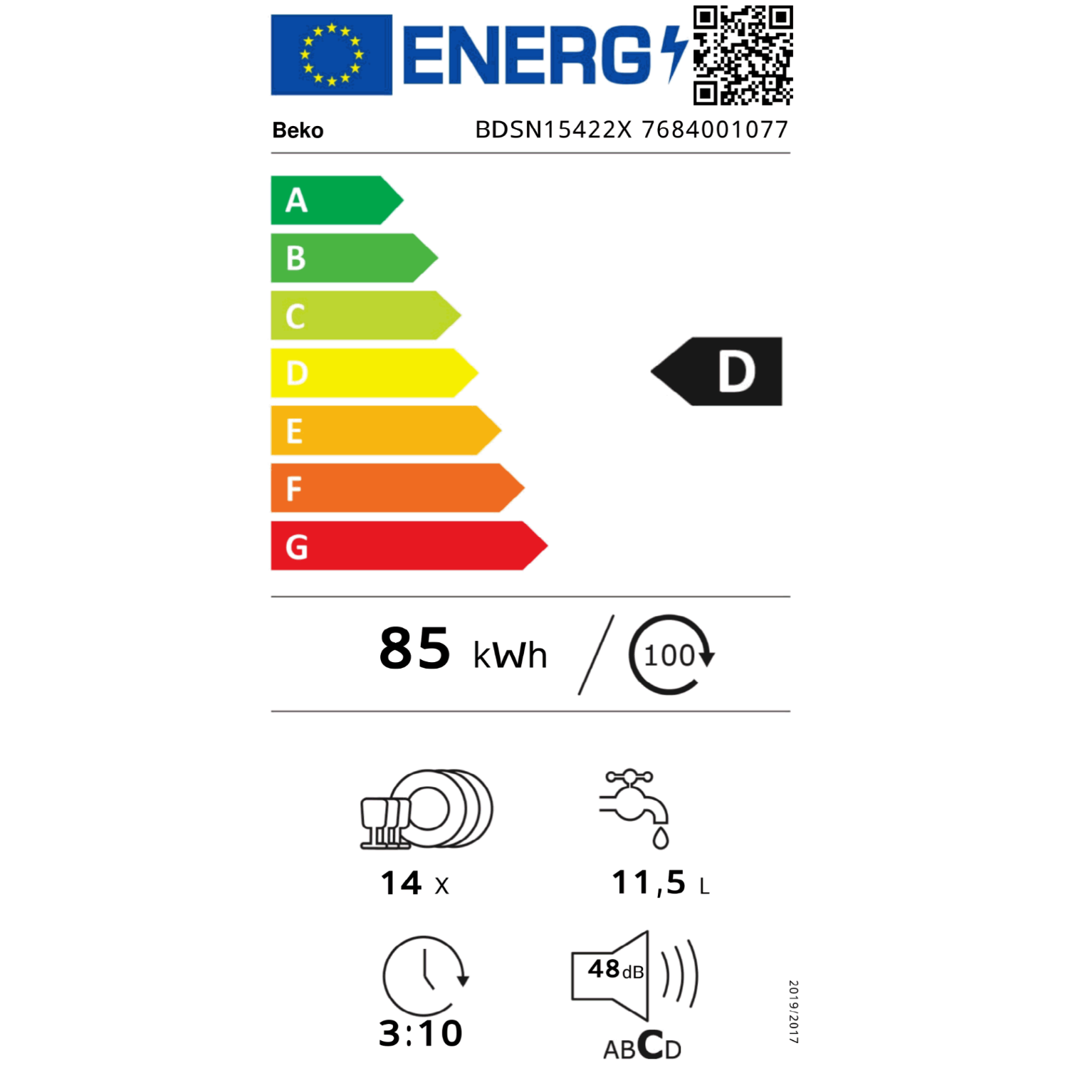 Beko BDSN15422X Vgradni pomivalni stroj - electronic4you Slovenija