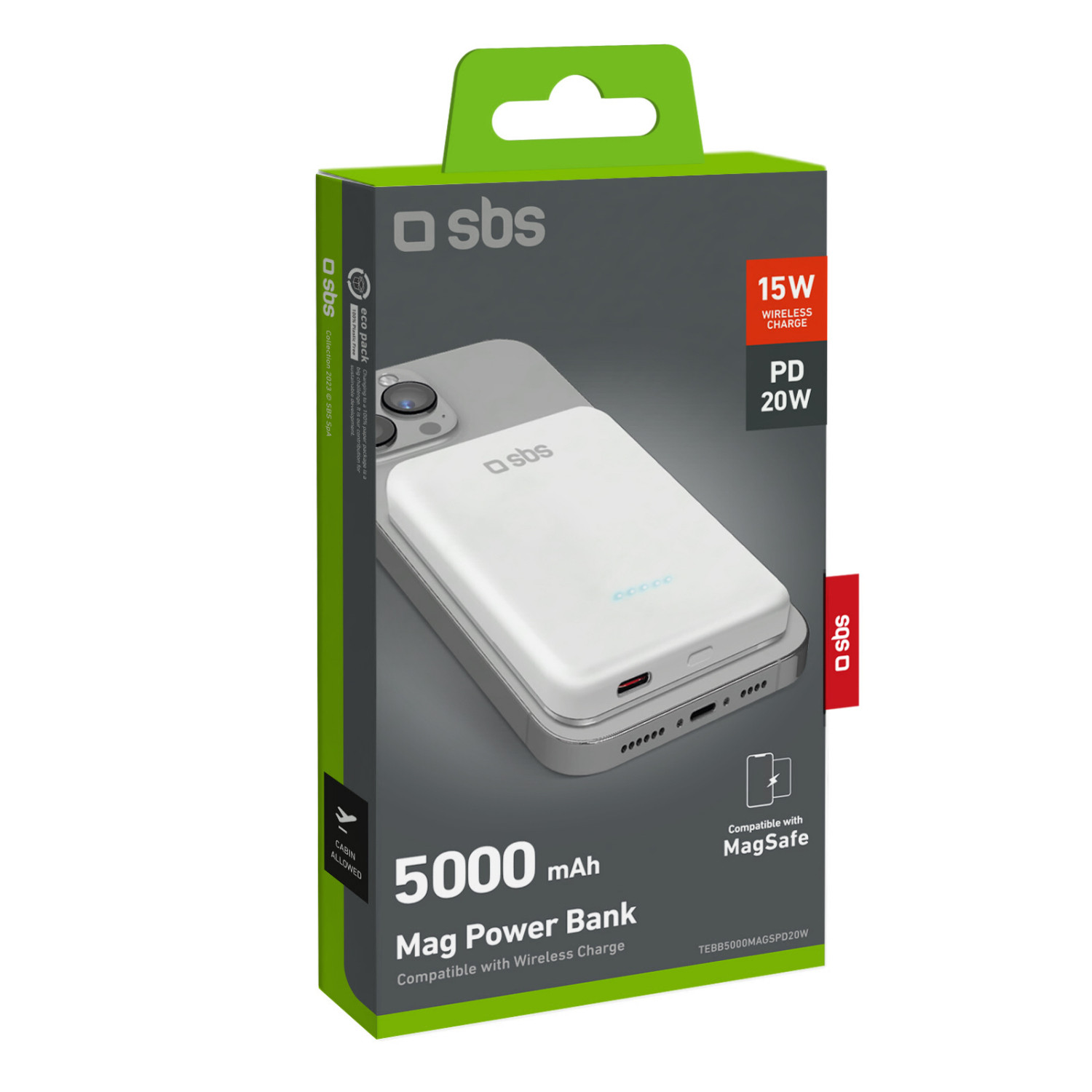 SBS Mag Power Bank 5000 mAh Magnetisch, - electronic4you Slovenija